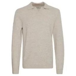 Strickfleece-Pullover Casual Friday "Strickpullover CFKARL polo knit", Herren, Gr. 3XL, beige (light sand melange), Obermaterial: 50% Polyacryl PAN. 28% Polyester PES. 22% Nylon NY., Pullover