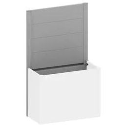 Sichtschutzelement BioHort, silber (silberfarben, metallic), H:91cm, Stahlblech, Zaunelemente, f&uuml;r Hochbeet DaVinci