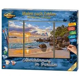 Malen nach Zahlen Schipper "Meisterklasse Triptychon - Abendstimmung im Paradies", bunt, Malvorlagen, KinderB:52cm H:41cm, Made in Germany, B:52cm H:41cm