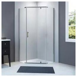F&uuml;nfeckdusche Sanotechnik "F&uuml;nfeckduschkabine chrom", grau (chrom), B:90cm H:190cm, Duschkabinen, Ma&szlig;e: 90x90x190cm