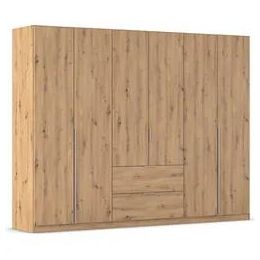 Dreht&uuml;renschrank OTTO HOME "Kleiderschrank Schrank Garderobe AGORDO mit Dekor- oder Hochglanzfront", braun (eiche artisan), B:271cm H:210cm T:54cm, Holzwerkstoff, Schr&auml;nke, Dreht&uuml;renschrank, mit Au&szlig;enschubk&auml;sten, in 7 Breiten und 2 H&ouml;hen MADE IN GERMANY