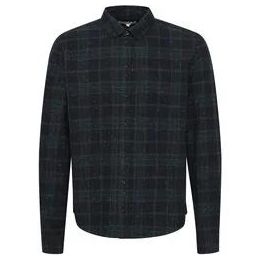 Langarmhemd Casual Friday "Langarmhemd CFANTON LS checked nep yarn shirt", Herren, Gr. 3XL, N-Gr, schwarz (schwarz navy), Obermaterial: 100% Baumwolle CO., Hemden
