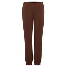 Stoffhose oxmo "Stoffhose OXPearl", Damen, Gr. L, N-Gr, braun (brunette), Obermaterial: 48% Modal CMD. 48% Polyester PES. 4% Elasthan EL., Hosen Stoffhose