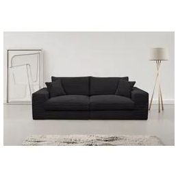 Big-Sofa WERK2 "Rozzana Mega Sofa mit viel Platz, aktuelle Bez&uuml;ge. Breite 246cm", grau (anthrazit), B:246cm H:82cm T:105cm, 100% Polyester, Sofas, Big-Sofa, mit losen R&uuml;ckenkissen, gem&uuml;tlich, in Cord, Breitcord und Pl&uuml;sch Bezug