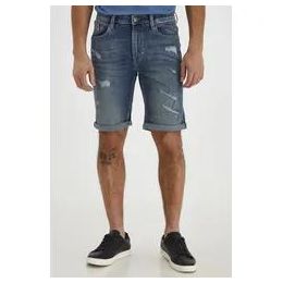 Jeansshorts Blend "BHDeniz", Herren, Gr. M, US-Gr&ouml;&szlig;en, denim middle blau, Web, 98% Baumwolle, 2% Elastan, unifarben, normal kurz, Jeans Jeansshorts, Stilvolle 5-Pocket-Jeansshorts mit Destroyed-Effekten