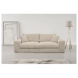 Big-Sofa WERK2 "Rozzana Mega Sofa mit viel Platz, aktuelle Bez&uuml;ge. Breite 246cm", beige (creme), B:246cm H:82cm T:105cm, 100% Polyester, Sofas, Big-Sofa, mit losen R&uuml;ckenkissen, gem&uuml;tlich, in Cord, Breitcord und Pl&uuml;sch Bezug