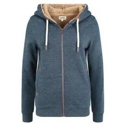 Sweatjacke oxmo "Sweatjacke OXVicky", Damen, Gr. S, blau (ins bl mel), Obermaterial: 80% Polyester PES. 20% Baumwolle CO., normal, ohne Ausschnitt, Sweatjacken Sweatjacke
