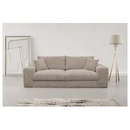 Big-Sofa WERK2 "Rozzana Mega Sofa mit viel Platz, aktuelle Bez&uuml;ge. Breite 246cm", grau (taupe), B:246cm H:82cm T:105cm, 100% Polyester, Sofas, Big-Sofa, mit losen R&uuml;ckenkissen, gem&uuml;tlich, in Cord, Breitcord und Pl&uuml;sch Bezug
