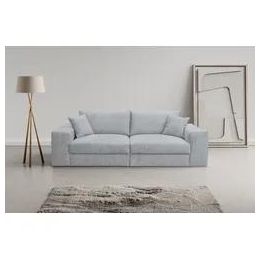 Big-Sofa WERK2 "Rozzana Mega Sofa mit viel Platz, aktuelle Bez&uuml;ge. Breite 246cm", grau (hellgrau), B:246cm H:82cm T:105cm, 100% Polyester, Sofas, Big-Sofa, mit losen R&uuml;ckenkissen, gem&uuml;tlich, in Cord, Breitcord und Pl&uuml;sch Bezug
