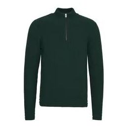 Troyer Casual Friday "Troyer CFKARL halfzip structured knit", Damen, Gr. L, grau (schwarzest spruce), Grobstrick, Obermaterial: 100% Baumwolle CO., unifarben, Basic, normal, Pullover Troyer