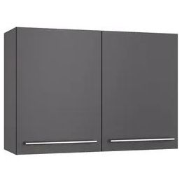 H&auml;ngeschrank KOCHSTATION "KS-Bern2", grau (anthrazit, anthrazit), B:100cm H:70,4cm T:34,9cm, Holzwerkstoff, Schr&auml;nke, H&auml;ngeschrank, Breite 100 cm, 2 T&uuml;ren, 2 Einlegeb&ouml;den