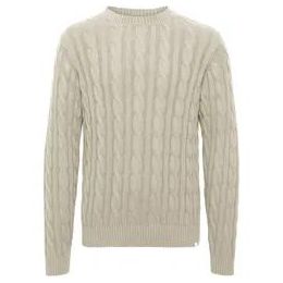 !Solid Strickfleece-Pullover SOLID "Strickpullover SDGibril", Herren, Gr. L, beige (oatmeal), Obermaterial: 100% Baumwolle CO., Pullover