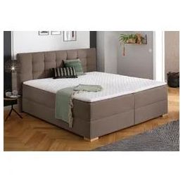 Boxbett Home Affaire "Olivet mit Bettkasten", braun (hellbraun), B:214cm L:230cm, Komplettbetten, in 4 Farben, 4 Breiten, 2 Matratzenarten, auch in &Uuml;berl&auml;nge 220 cm