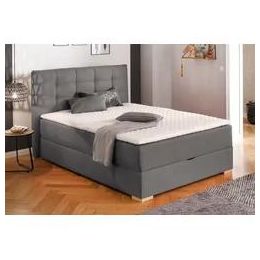 Boxbett Home Affaire "Olivet mit Bettkasten", grau, B:154cm L:230cm, Komplettbetten, in 4 Farben, 4 Breiten, 2 Matratzenarten, auch in &Uuml;berl&auml;nge 220 cm