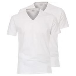 T-Shirt Venti "Venti T-Shirt Doppelpack uni", Herren, Gr. XL, wei&szlig;, 95% Baumwolle, 5% Elasthan, Shirts T-Shirt