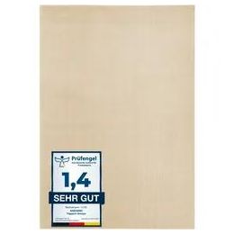 Teppich ANDIAMO "Arezzo", beige (creme), B:80cm H:16mm L:200cm, Polyester, Teppiche, Teppich, Uni Farben, weicher Flor, waschbar, ideal im Wohnzimmer & Schlafzimmer