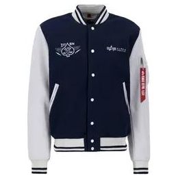 Bomberjacke Alpha Industries "Varsity Air Force Jacket", Herren, Gr. 3XL, blau (ultra navy), Obermaterial: 100% Polyester, Jacken Bomberjacke