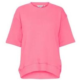 Longpullover oxmo "Sweatshirt OXSafina", Damen, Gr. M, pink (azalea pink), Obermaterial: 65% Baumwolle CO. 35% Polyester PES., Sweatshirts Longpullover