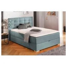 Boxbett Home Affaire "Olivet mit Bettkasten", blau (petrol), B:154cm L:230cm, Komplettbetten, in 4 Farben, 4 Breiten, 2 Matratzenarten, auch in &Uuml;berl&auml;nge 220 cm