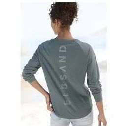 Longsleeve ELBSAND "Tinna", Damen, Gr. XXL (44), blau (petrol), Jersey, Obermaterial: 50% Baumwolle, 50% Polyester, unifarben, figurumspielend h&uuml;ftlang, Rundhals, Shirts, mit Logodruck hinten, Langarmshirt aus Baumwoll-Mix, sportlich-casual, Topseller