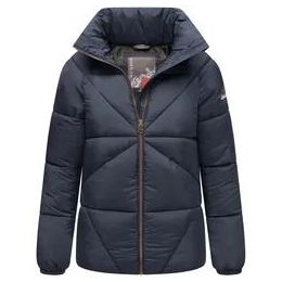 Steppjacke Navahoo "Schokolinaa 14", Damen, Gr. L (40), blau (navy), Obermaterial: 100% Polyester. Innenfutter: 100% Polyester. Wattierung: 100% Polyester. &Auml;rmelfutter: 100% Polyester, oversize h&uuml;ftlang, hoch geschlossener Ausschnitt, eng Rippstrickb&uuml;ndchen, Jacken Steppjacke, Winterjacke mit modischer Steppung & hohem Kragen