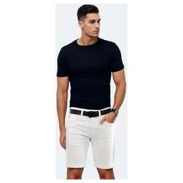 Shorts INDICODE "Inkadeu", Herren, Gr. Gr&ouml;&szlig;e S - Gr. S, Normalgr&ouml;&szlig;en, wei&szlig;, 98% Baumwolle, 2% Elasthan, Hosen Shorts, mit 5-Pocket Design