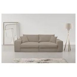 Big-Sofa WERK2 "Rozzana Mega Sofa mit viel Platz, aktuelle Bez&uuml;ge. Breite 246cm", beige (greige), B:246cm H:82cm T:105cm, 90% Polyester, 10% Nylon, Sofas, Big-Sofa, mit losen R&uuml;ckenkissen, gem&uuml;tlich, in Cord, Breitcord und Pl&uuml;sch Bezug