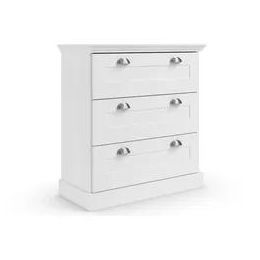 Kommode OTTO HOME "Motala", wei&szlig;, B:75cm H:80cm T:35cm, Spanplatte, Sideboards, Kommode, mit 3 Schubladen, Breite 75 cm, H&ouml;he 80 cm