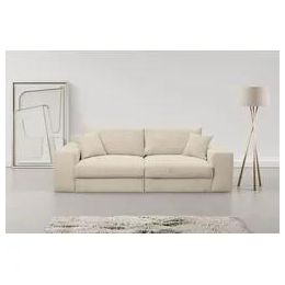 Big-Sofa WERK2 "Rozzana Mega Sofa mit viel Platz, aktuelle Bez&uuml;ge. Breite 246cm", beige (natur), B:246cm H:82cm T:105cm, 90% Polyester, 10% Nylon, Sofas, Big-Sofa, mit losen R&uuml;ckenkissen, gem&uuml;tlich, in Cord, Breitcord und Pl&uuml;sch Bezug