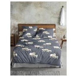 Bettw&auml;sche Irisette "Panda 8545", blau, B/L: 155cm x 200cm, 1 Stk., 1 Stk., Feinbiber, B/L: 80cm x 80cm, 2 Stk., Feinbiber, Obermaterial: 100% Baumwolle, Bettw&auml;sche, Bettw&auml;sche, flauschig