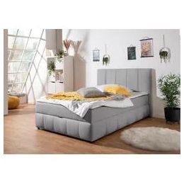 Boxbett OTTO HOME "Hartley inkl. Bettkasten und Topper, auch in &Uuml;berl&auml;nge erh&auml;ltlich", grau, B:152cm L:210cm, Komplettbetten, wahlweise mit Bonnell- oder TTFK-Matratze in H2, H3 o. H4 erh&auml;ltlich