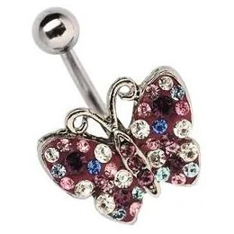 Adelia&acute;s Bauchnabelpiercing ADELIA ́S "Piercing Bauchnabelpiercing", lila, Piercings, Damen, onesize, Titan, Mit vielen kleinen Steinen in verschiedenen Farben verziert