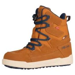 Winterstiefel Trollkids "KIDS FINNMARK WINTER BOOTS", M&auml;dchen, Gr. 32, braun (almond, madeira blau), Leder, Synthetik, mehrfarbig, Schuhe Winterstiefel, Snowboots, Winterstiefel, Winterschuhe, f&uuml;r Kinder, wasserdicht
