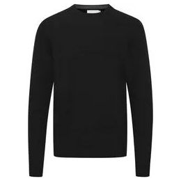 Strickfleece-Pullover Casual Friday "Strickpullover CFKarl", Herren, Gr. L, schwarz (anthrazit schwarz), Obermaterial: 80% Wolle WO. 20% Polyamid PA., Pullover