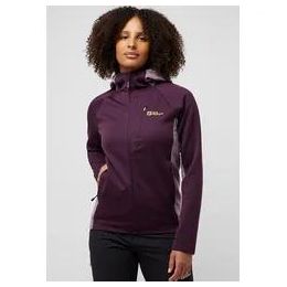 Fleecejacke Jack Wolfskin "ALPGRAT XT JKT W", Damen, Gr. M (38/40), lila (midnight, plum), Obermaterial: 100% Polyester. Futter: 100% Polyester, Jacken Fleecejacke