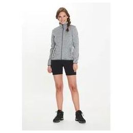 Fleecejacke WHISTLER "SAMANI", Damen, Gr. 40, grau (grau, meliert), 100% Polyester, meliert, normal, hoch geschlossener Ausschnitt, Jacken Fleecejacke, aus schnell trocknendem Funktionsmaterial