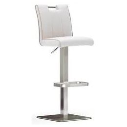 Bistrostuhl MCA furniture "BARBECOOL Barhocker Bistrostuhl Tresenhocker", wei&szlig; (wei&szlig;, edelstahl geb&uuml;rstet, wei&szlig;), B:40cm H:89cm T:51cm, Kunstleder, St&uuml;hle, Bistrostuhl, mit R&uuml;ckenlehne, Bodenplatte eckig, 180 drehbar, Sitzh&ouml;he von 55-80cm