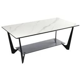 Couchtisch PAROLI, wei&szlig; (wei&szlig;, schwarz, wei&szlig; marmorisiert), B:110cm H:42cm T:60cm, Tische, Couchtisch