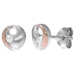 Paar Ohrstecker Vivance "925 Silber zweifarbig rose Zirkonia", rot (rot, wei&szlig;), Ohrringe, Damen, one-size, Silber 925 (Sterlingsilber)