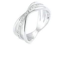 Fingerring Elli Premium "Wickelring Blogger Kristalle 925 Silber" Gr. 52, silber, Fingerringe, Damen, 52mm,mit Steinen, Silber 925 (Sterlingsilber), 2mm, Fingerring