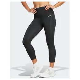Trainingstights Adidas PERFORMANCE "OPT ESS ST 3/4", Damen, Gr. XS, N-Gr, schwarz (schwarz, normal, gr.), Obermaterial: 85% Polyester, 15% Elasthan, 3/4-L&auml;nge, Hosen
