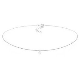 Collier Elli "Choker mit Anh&auml;nger Mondstein Rund 925 Silber" Gr. 36, silber, Halsketten, Damen, 36,mit Stein, Silber 925 (Sterlingsilber), L: 36, Collier