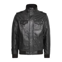 !Solid Lederjacke SOLID "Lederjacke SDCamash", Herren, Gr. XXL, schwarz, Obermaterial: 100% Schafsleder sheepskin., Jacken