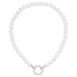Collier Lady, wei&szlig;, Halsketten, Damen, 45, Perlen, L: 45, Collier