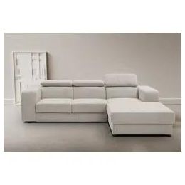 Ecksofa WERK2 "Cherry, modernes Sofa mit Komfortfunktionen, Breite 270cm, L-Form", beige (creme), B:270cm H:76cm T:192cm, 92% Polyester, 8% Nylon, Sofas, Ecksofa, bequem, mit verstellbaren Kopfteilen, Schlaffunktion und Bettkasten