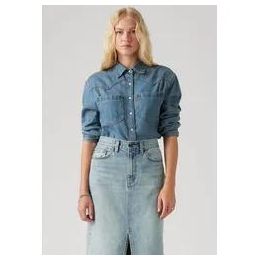 Levi's Jeansbluse LEVI'S "TEODORA WESTERN SHIRT", Damen, Gr. S (36), going steady 7, Web, Obermaterial: 60% Lyocell, 40% Baumwolle, h&uuml;ftbedeckend, Blusen Jeansbluse, mit Druckkn&ouml;pfen