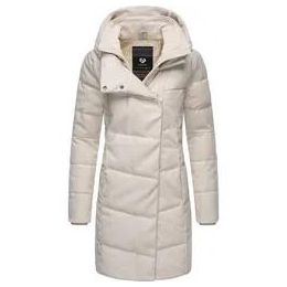Wintermantel Ragwear "Pavla Coat", Damen, Gr. XXL (44), beige (ecru), Obermaterial: 100% Polyester. Innenfutter: 100% Polyester. Wattierung: 100% Polyester, tailliert ca. Mitte Oberschenkel, &Auml;rmel ohne &Auml;rmelschlitz Rippstrickb&uuml;ndchen, M&auml;ntel Wintermantel, stylischer Damen Steppmantel in Woll-Optik