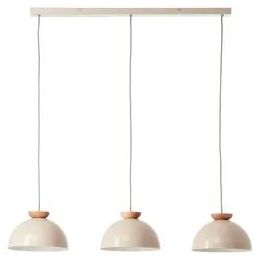 Brilliant Pendelleuchte "Nalam", beige (natur, beige), 3, 1 Stk., Leuchten, 158 x 100 x 25 cm, 3 x E14, k&uuml;rzbar, Metall/Holz, natur/beige, Pendelleuchte
