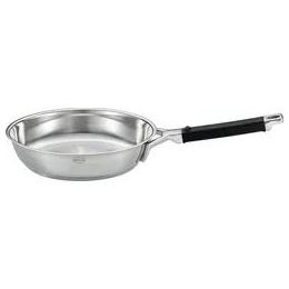 R&ouml;sle Bratpfanne R&Ouml;SLE "SILENCE PRO", silber (silberfarben, schwarz), B:25,6cm H:9,5cm L:46,9cm &Oslash;:24cm, Pfannen, Bratpfanne, nat&uuml;rliche Quarzversiegelung ohne PTFE/PFAS, Induktion