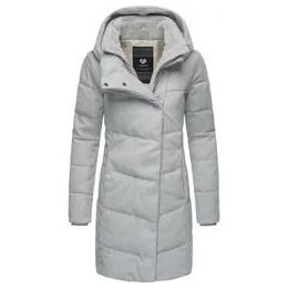Wintermantel Ragwear "Pavla Coat", Damen, Gr. XL (42), grau (ash), Obermaterial: 100% Polyester. Innenfutter: 100% Polyester. Wattierung: 100% Polyester, tailliert ca. Mitte Oberschenkel, &Auml;rmel ohne &Auml;rmelschlitz Rippstrickb&uuml;ndchen, M&auml;ntel Wintermantel, stylischer Damen Steppmantel in Woll-Optik